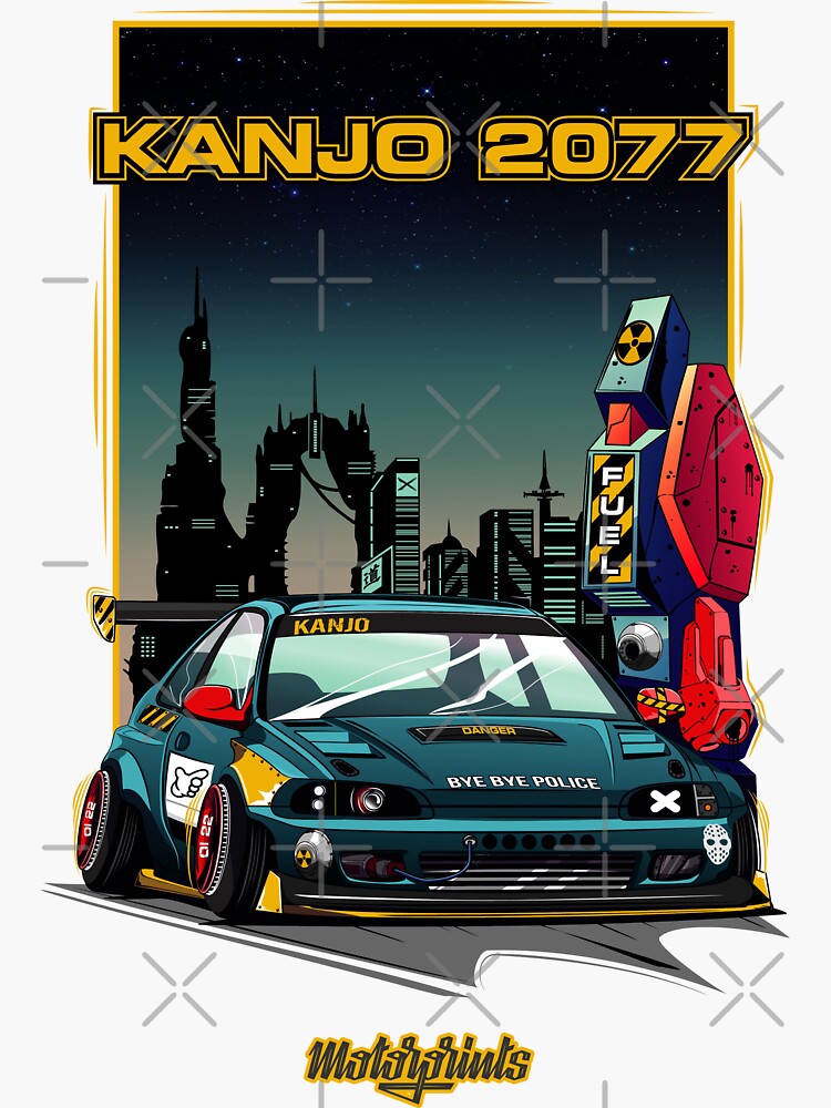 "Kanjo (black)" Sticker for Sale by MotorPrints | Redbubble