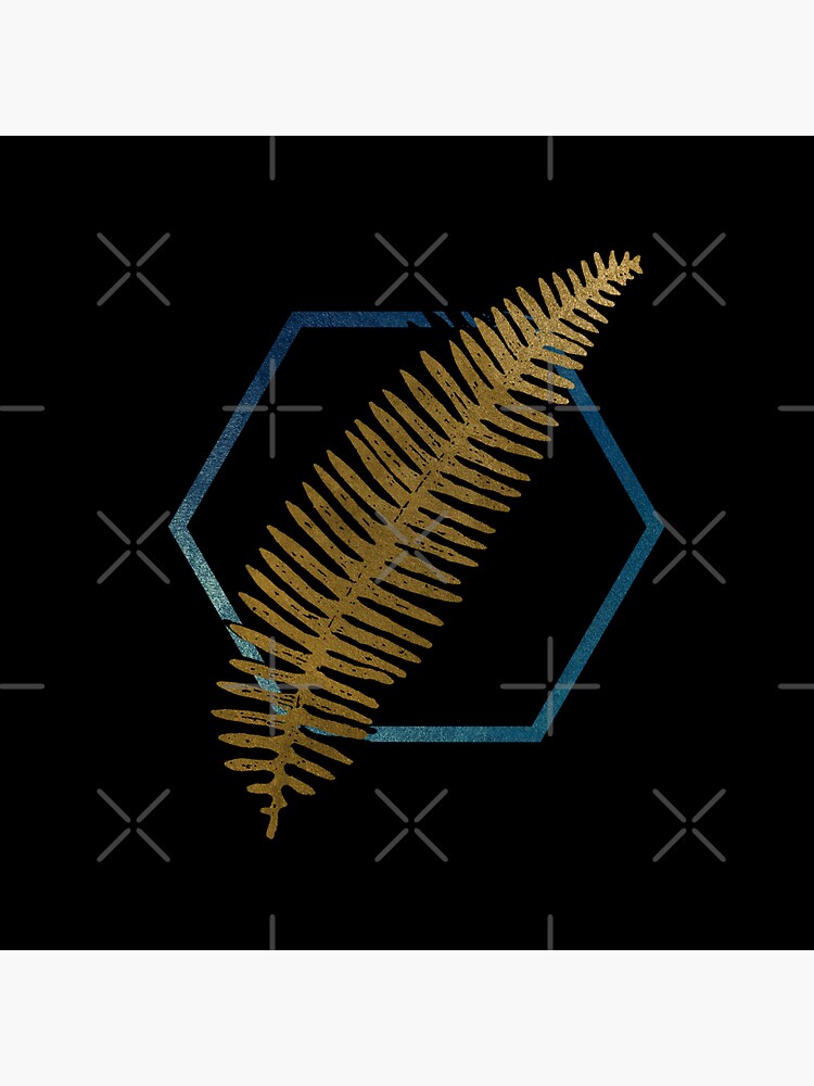 "Luxury Geometric Fern Leaf" Sticker by SoccaTamam | Redbubble
