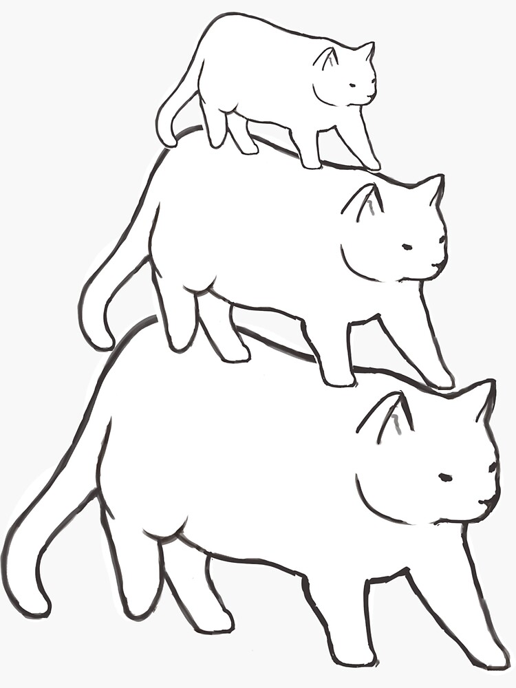 "Stack That Cat" Sticker for Sale by Triggerplug | Redbubble