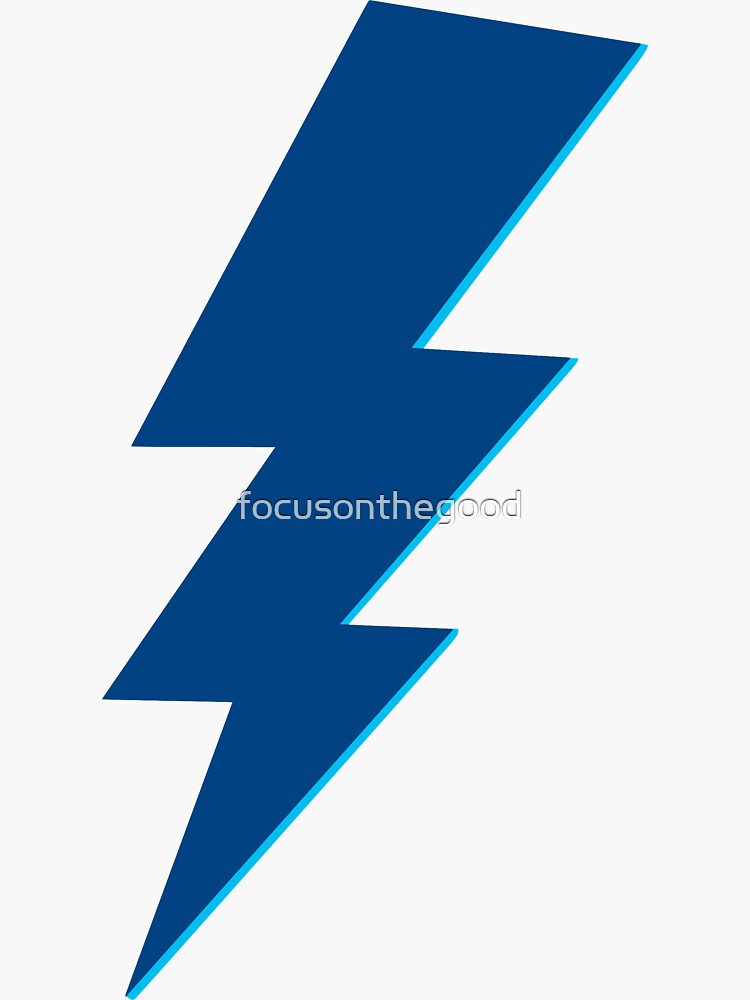 "blue lightning bolt" Sticker for Sale by focusonthegood | Redbubble