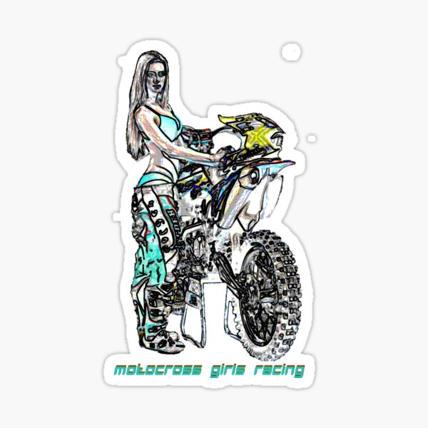 "Motocross Girls Racing" Sticker for Sale by PrintYourOwn | Redbubble