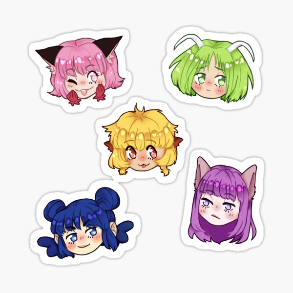 "Mew mew girls" Sticker by Heckaroonies | Redbubble