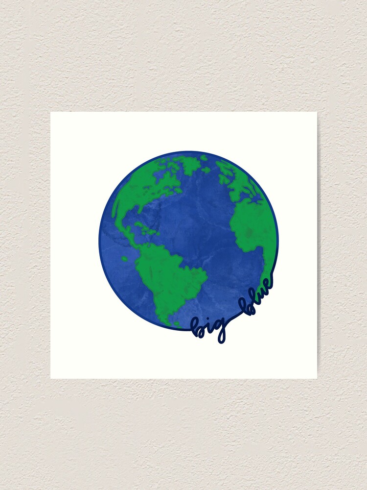 "Big Blue Line Drawing" Art Print by lornebean | Redbubble