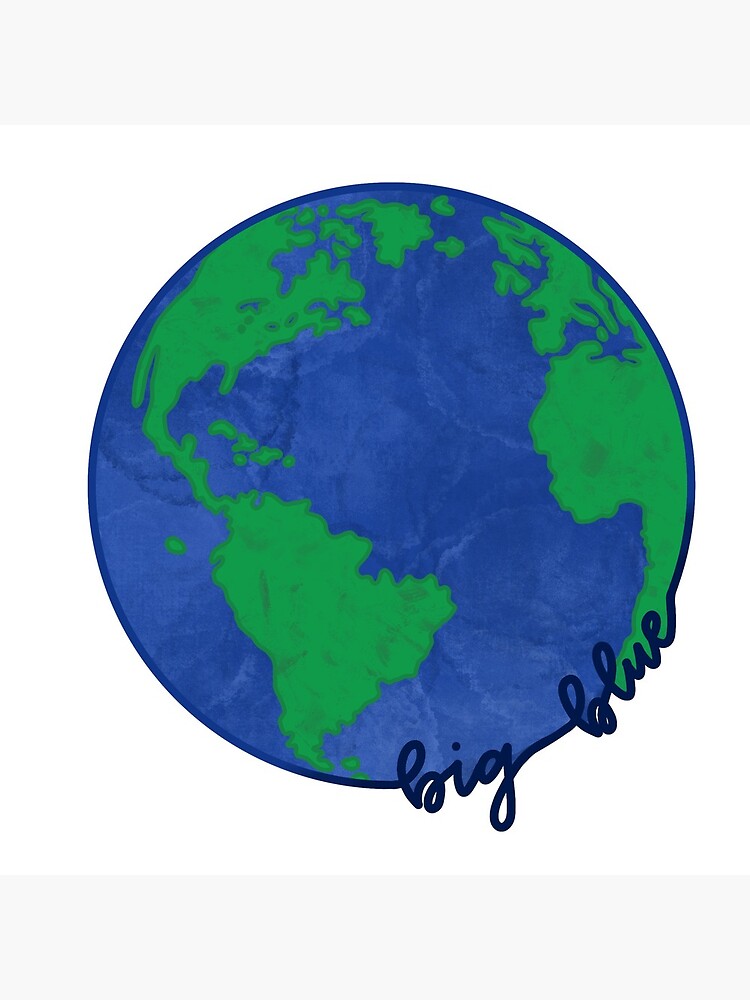 "Big Blue Line Drawing" Art Print by lornebean | Redbubble