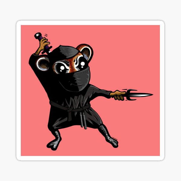 "Ninja Hamster" Sticker by LBionicArt | Redbubble