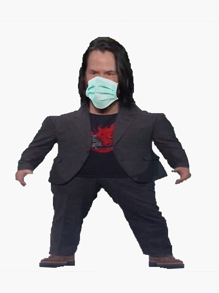 "Mini Keanu Reeves With a MASK Logo" Sticker by Robin- | Redbubble