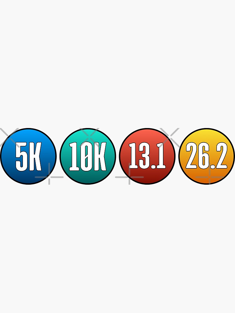 "Running 5k, 10k, Half Marathon, Marathon" Sticker for Sale by ...