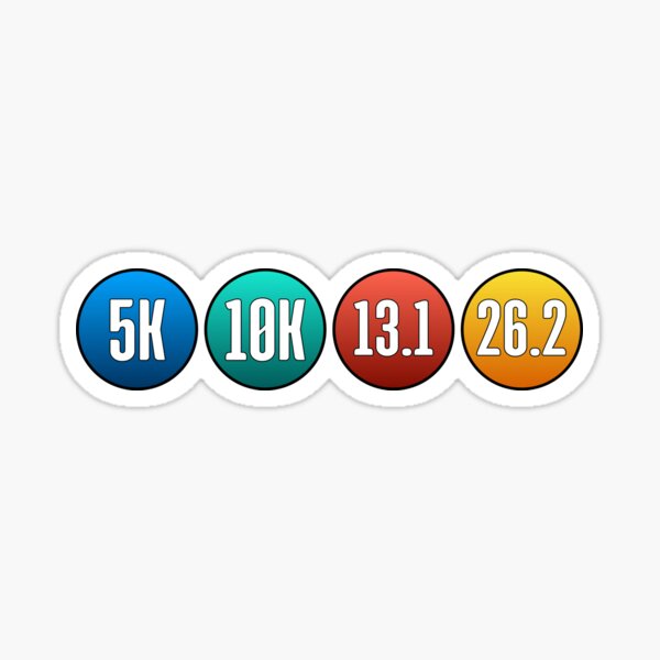"Running 5k, 10k, Half Marathon, Marathon" Sticker for Sale by ...