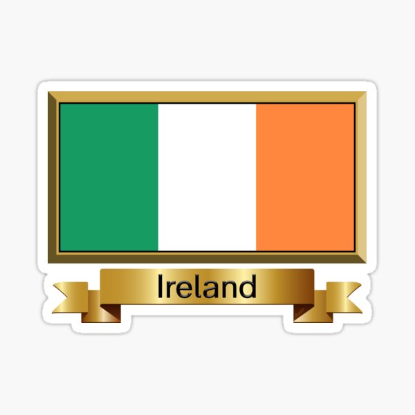 "Ireland Flag Gifts, Stickers and Products - Named" Sticker for Sale by ...