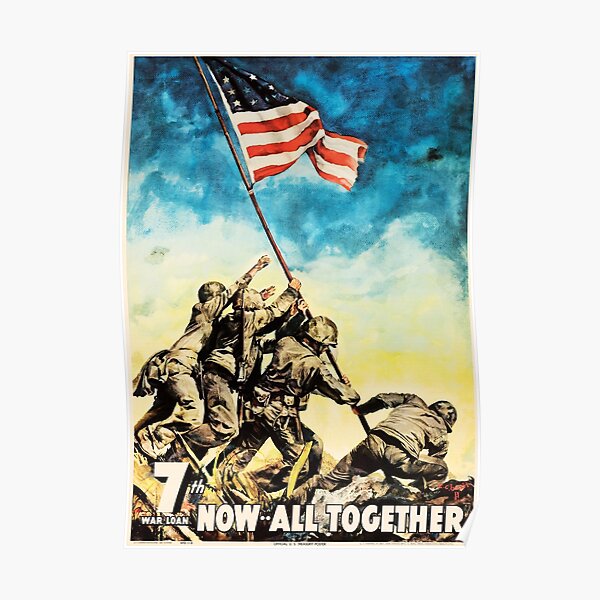 "NOW ALL TOGETHER United States 7th War Loan Iwo Jima Vintage War ...