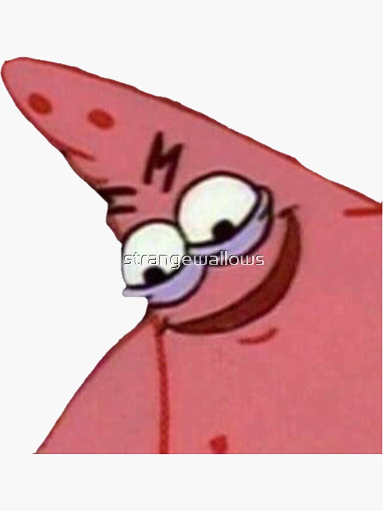 "evil patrick meme" Sticker by strangewallows | Redbubble