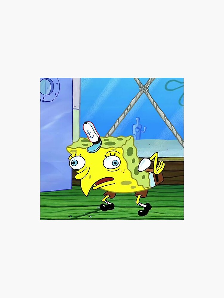 Pegatina «Burlándose de Bob Esponja Meme» de sancrum | Redbubble