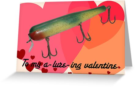"Vintage Fishing Lure Valentine Card" by MotherNature | Redbubble