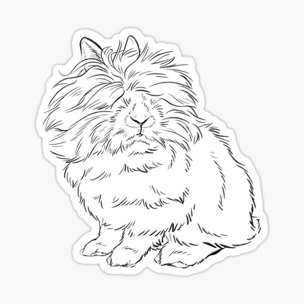 "Angora rabbit" Sticker by Firlefanzzz | Redbubble