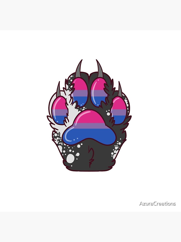 "Bisexual Cat Pawprint " Pin for Sale by AzuraCreations | Redbubble