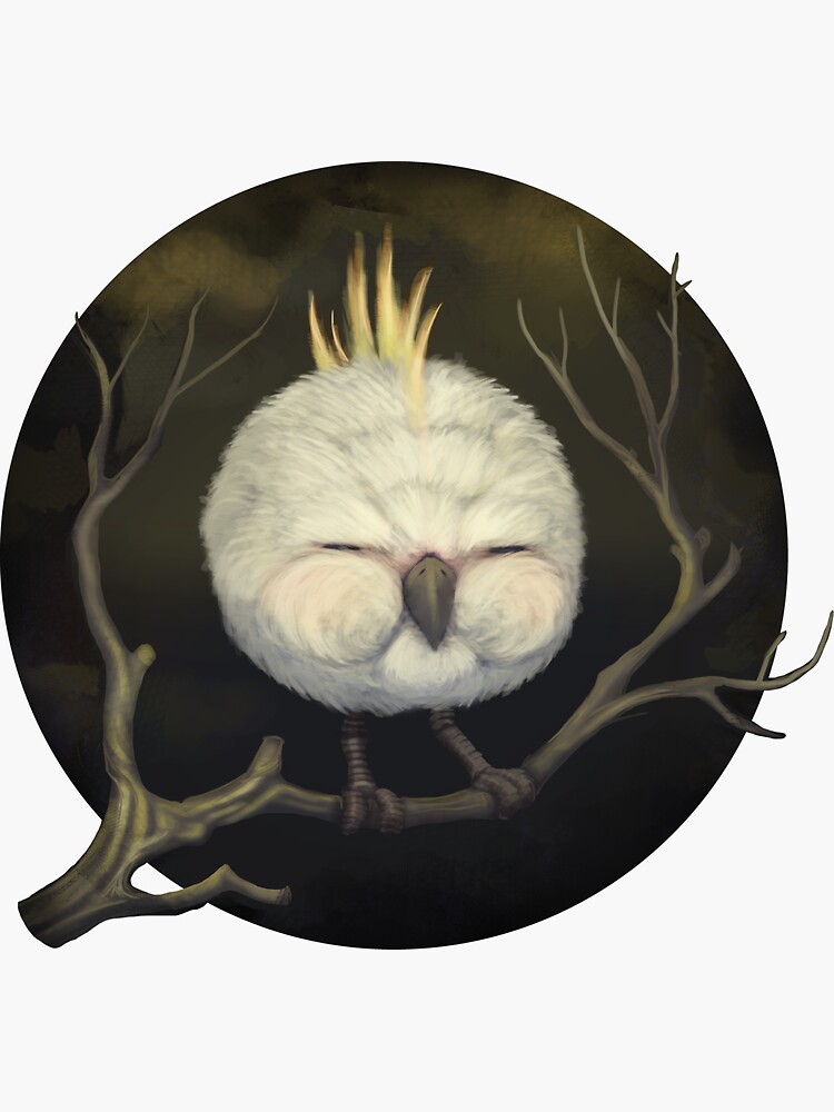 "Round Bird" Sticker for Sale by TesEtch | Redbubble