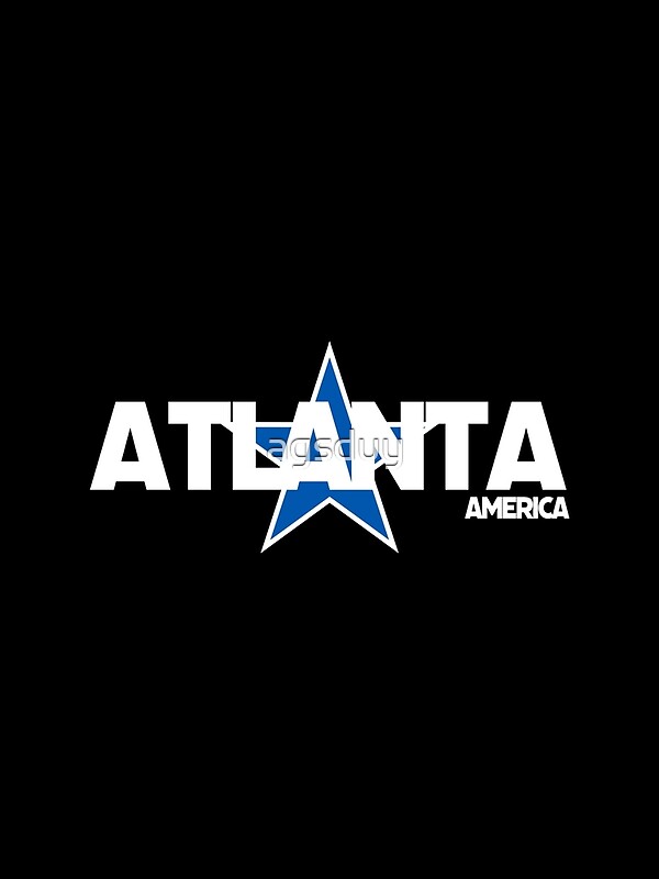 "Atlanta - America including Blue Star Background" by agsduy | Redbubble