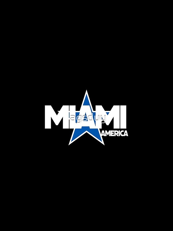 "Miami - America including Blue Star Background" by agsduy | Redbubble