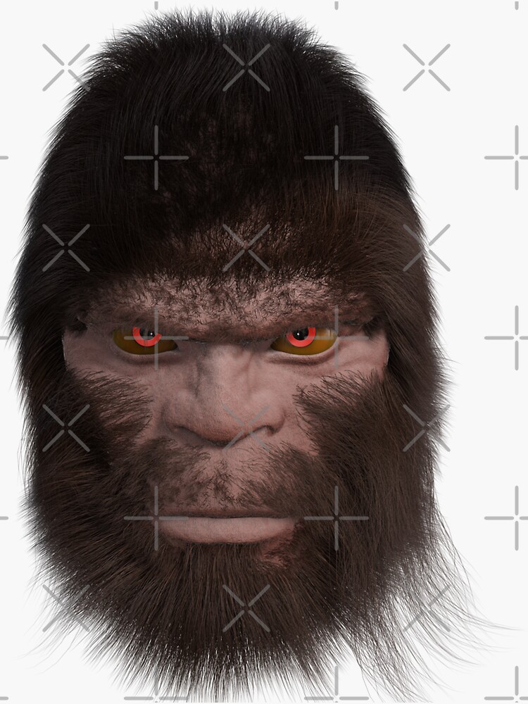 "BIGFOOT SASQUATCH HEAD PORTRAIT" Sticker for Sale by panopien | Redbubble