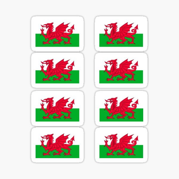 "National flag of Wales Vintage Stickers - Symbol Wales" Sticker for ...