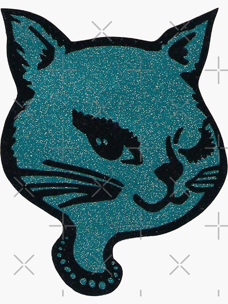 "Blue Winking Cat " Sticker for Sale by MohrCreations | Redbubble