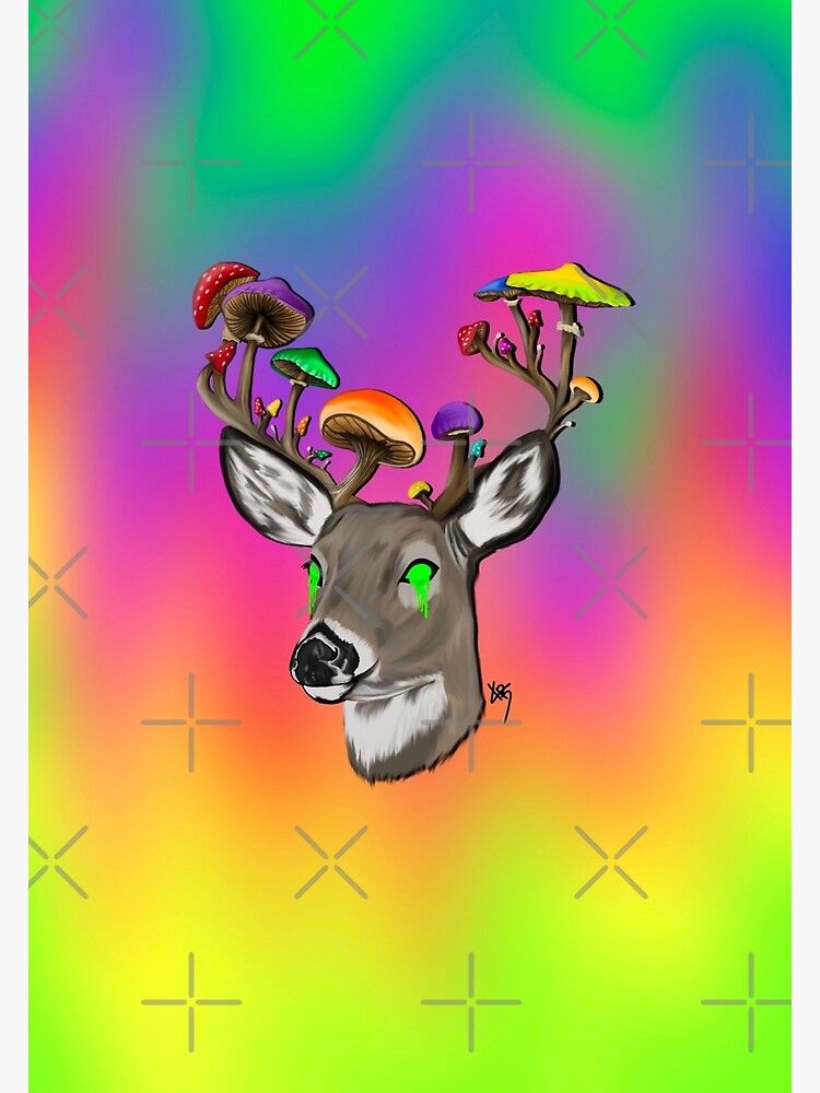 "Trippy deer background" Poster for Sale by KayyArkham | Redbubble