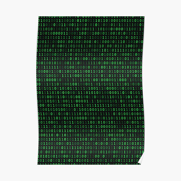 "Binary code pattern 10101 green neon retro 80s computer screen black ...