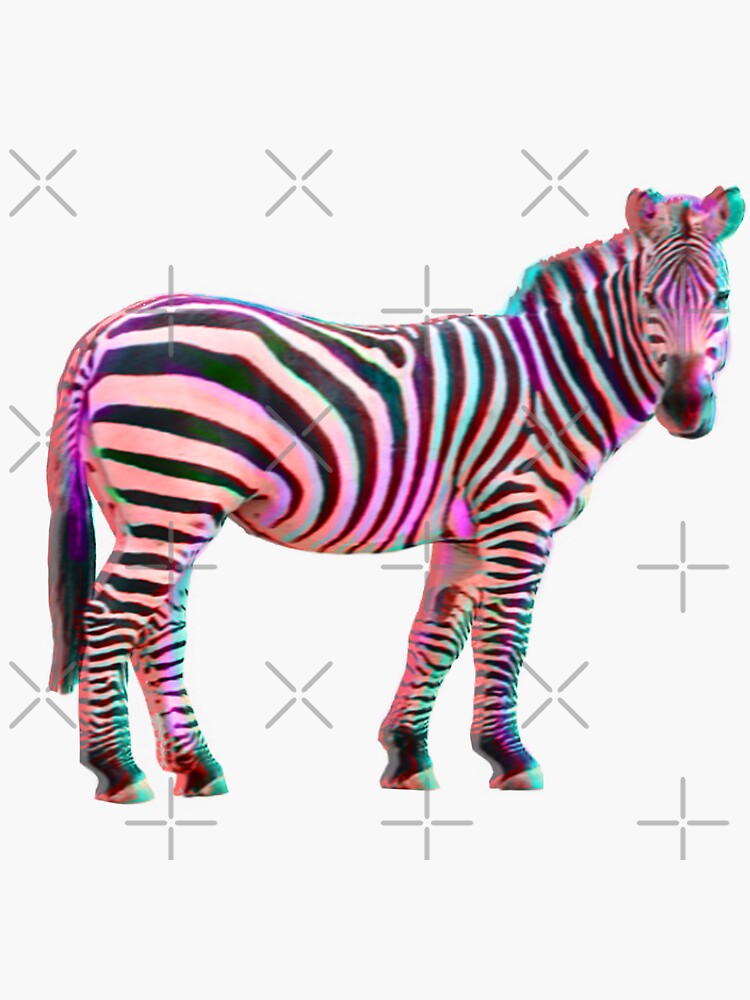 "3D Zebra Trippy Faded " Sticker for Sale by rileyshack | Redbubble