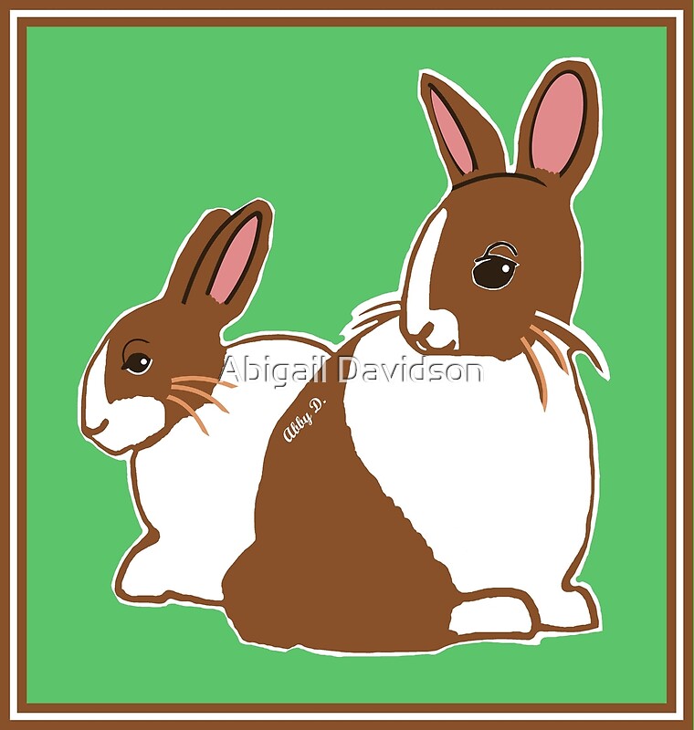 "Chocolate Dutch Rabbits" by Abigail Davidson | Redbubble