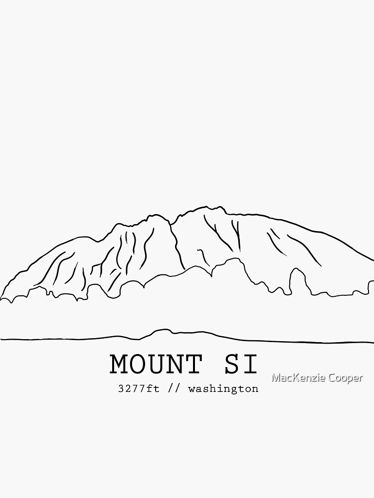 "Mount Si Outline" Sticker for Sale by MacKenzie Cooper | Redbubble