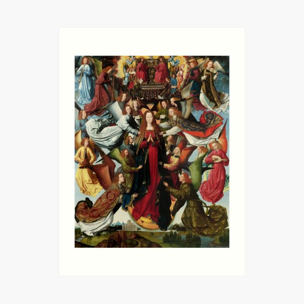 "Master of the St Lucy Legend Mary Queen of Heaven with angels Medieval Christian Painting Art ...