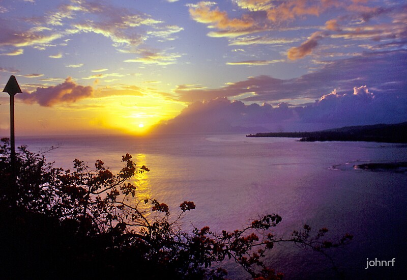 "Sunset, Tahiti, Point Venus, Moorea." by johnrf | Redbubble