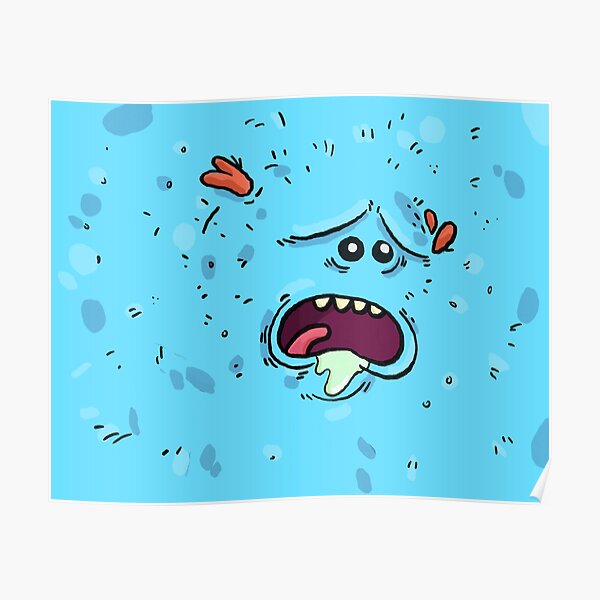 "Mr Meeseeks Full Face" Poster by TristanKlein | Redbubble