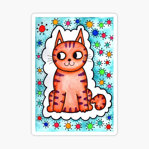 "Cat " Sticker by coloringiship | Redbubble