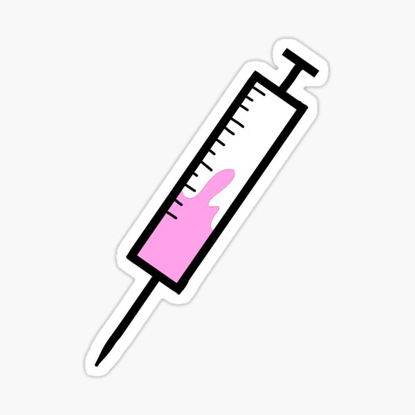 "(PASTEL PINK) Syringe" Sticker for Sale by Nina Martin | Redbubble