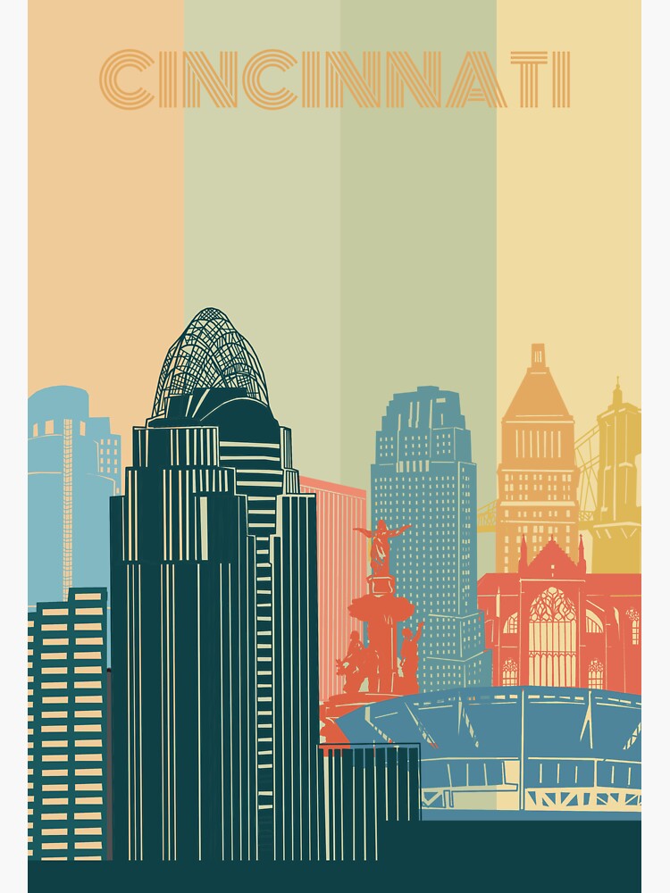 "cincinnati skyline" Sticker for Sale by BekimART2 | Redbubble