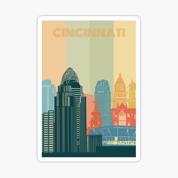 "cincinnati skyline" Sticker for Sale by BekimART2 | Redbubble
