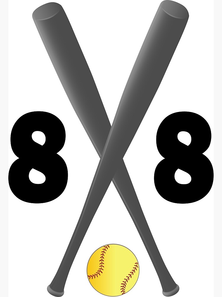 "Softball number 88 - eighty eight with bats and ball" Poster by ...