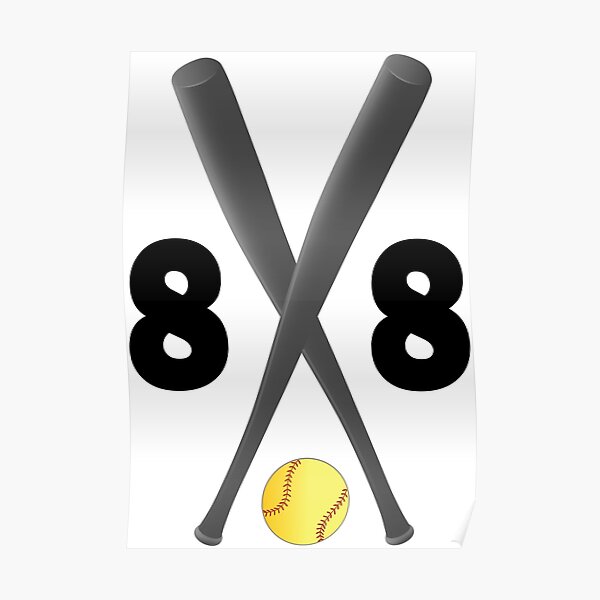 "Softball number 88 - eighty eight with bats and ball" Poster by ...