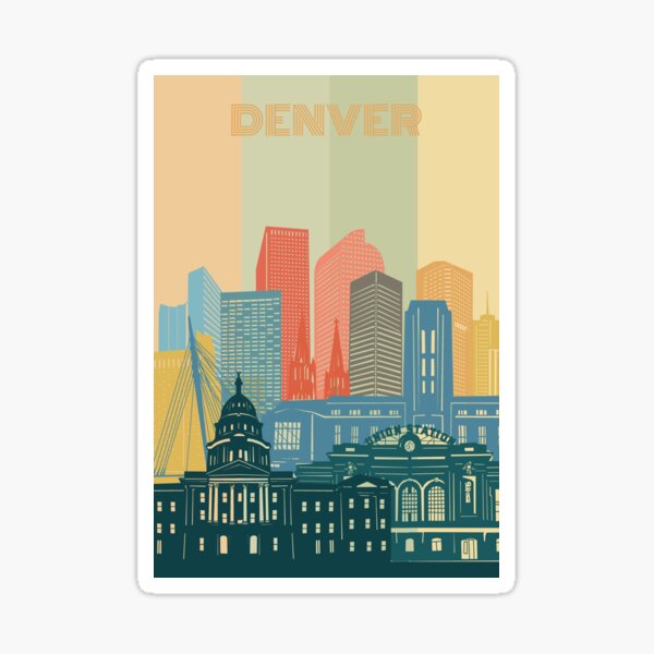 "denver skyline" Sticker for Sale by BekimART2 | Redbubble