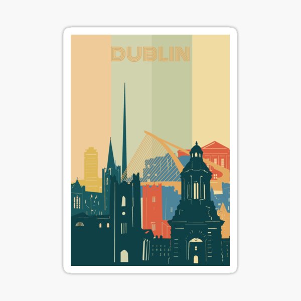 "dublin skyline" Sticker for Sale by BekimART2 | Redbubble