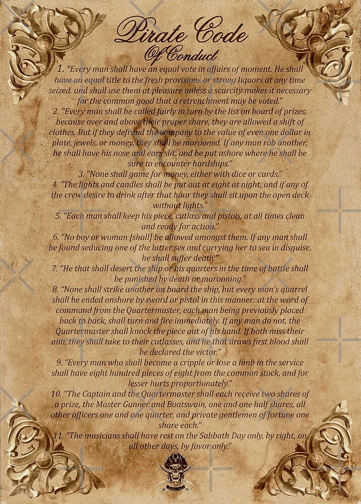 "The Pirates Code Of Conduct " by FantasySkyArt | Redbubble