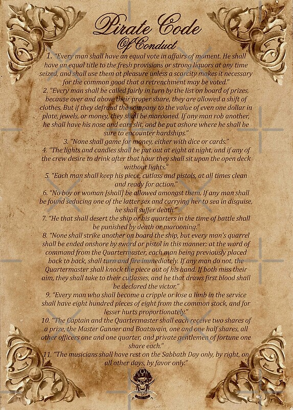 "The Pirates Code Of Conduct " by FantasySkyArt | Redbubble