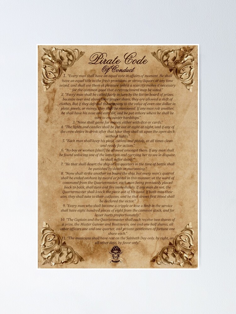 "The Pirates Code Of Conduct " Poster for Sale by FantasySkyArt | Redbubble