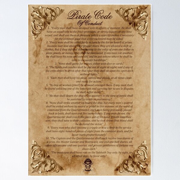 "The Pirates Code Of Conduct " Poster for Sale by FantasySkyArt | Redbubble