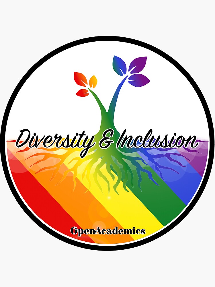 "OpenAcademics Diversity and Inclusion tree (no boarder)" Sticker for ...