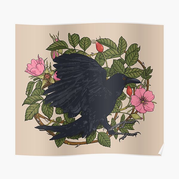 "Raven and roses" Poster by Feroniae | Redbubble