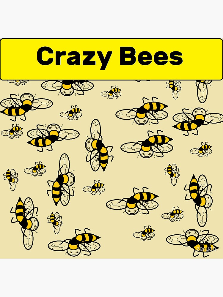 "Crazy bees Beige color background Several sizes top bottom left right ...