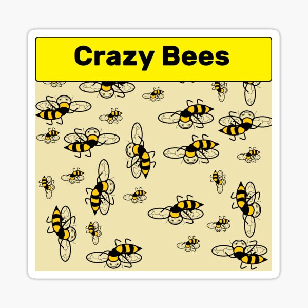 "Crazy bees Beige color background Several sizes top bottom left right ...