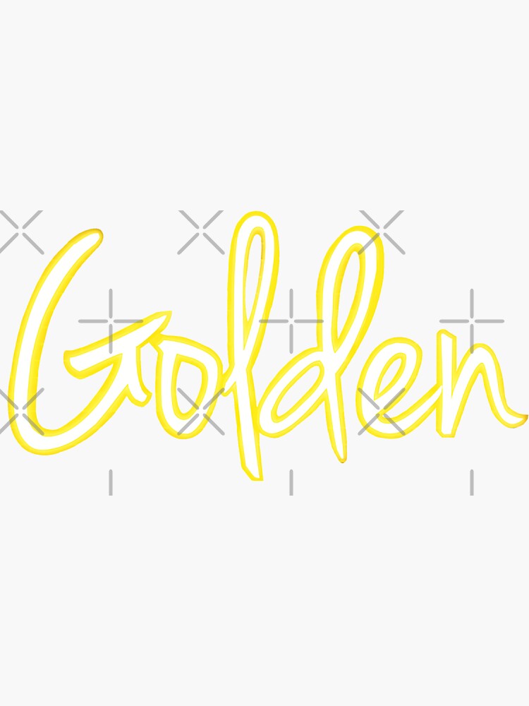 "Golden Neon Sign" Sticker by PandaBearPie | Redbubble
